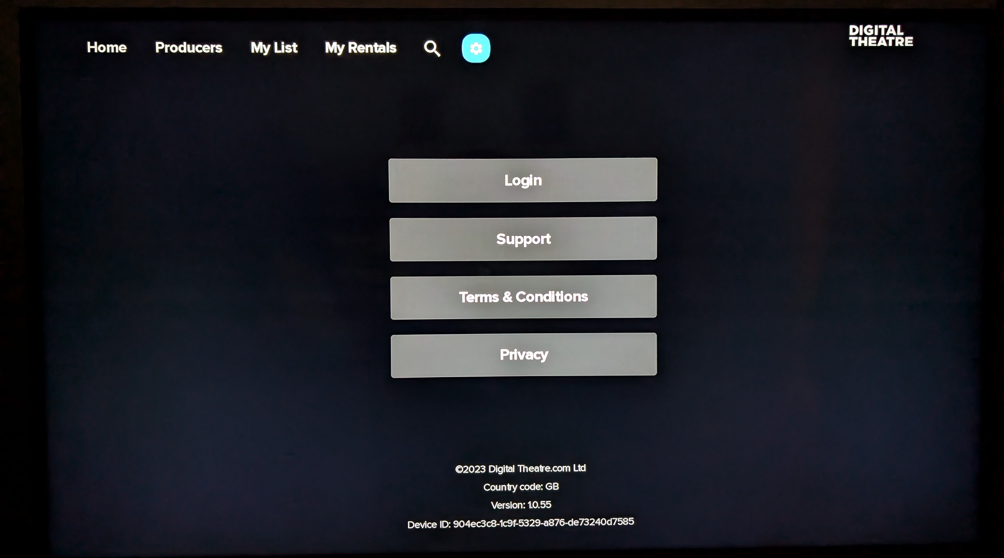 How do I log into my Digital Theatre account on the ROKU device ...